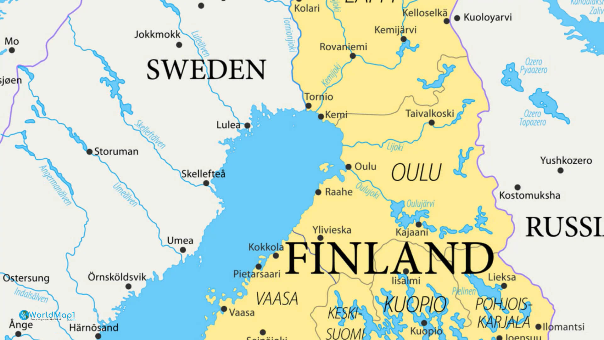 Carte du monde Finlande