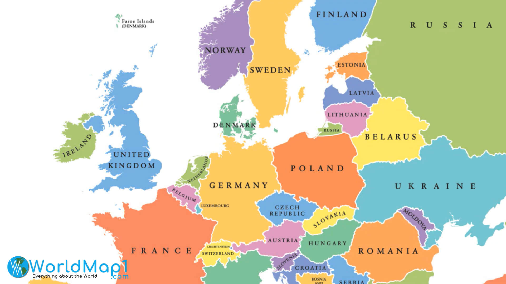 Carte détaillée de la Pologne