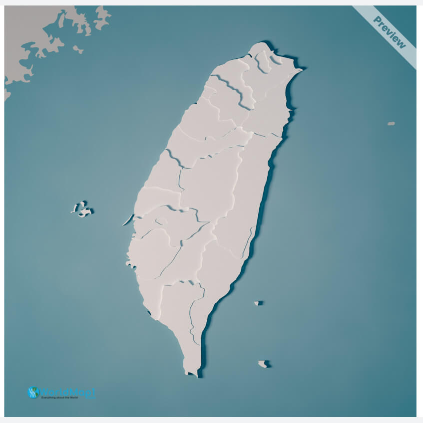 Carte de Taiwan très Détaillée