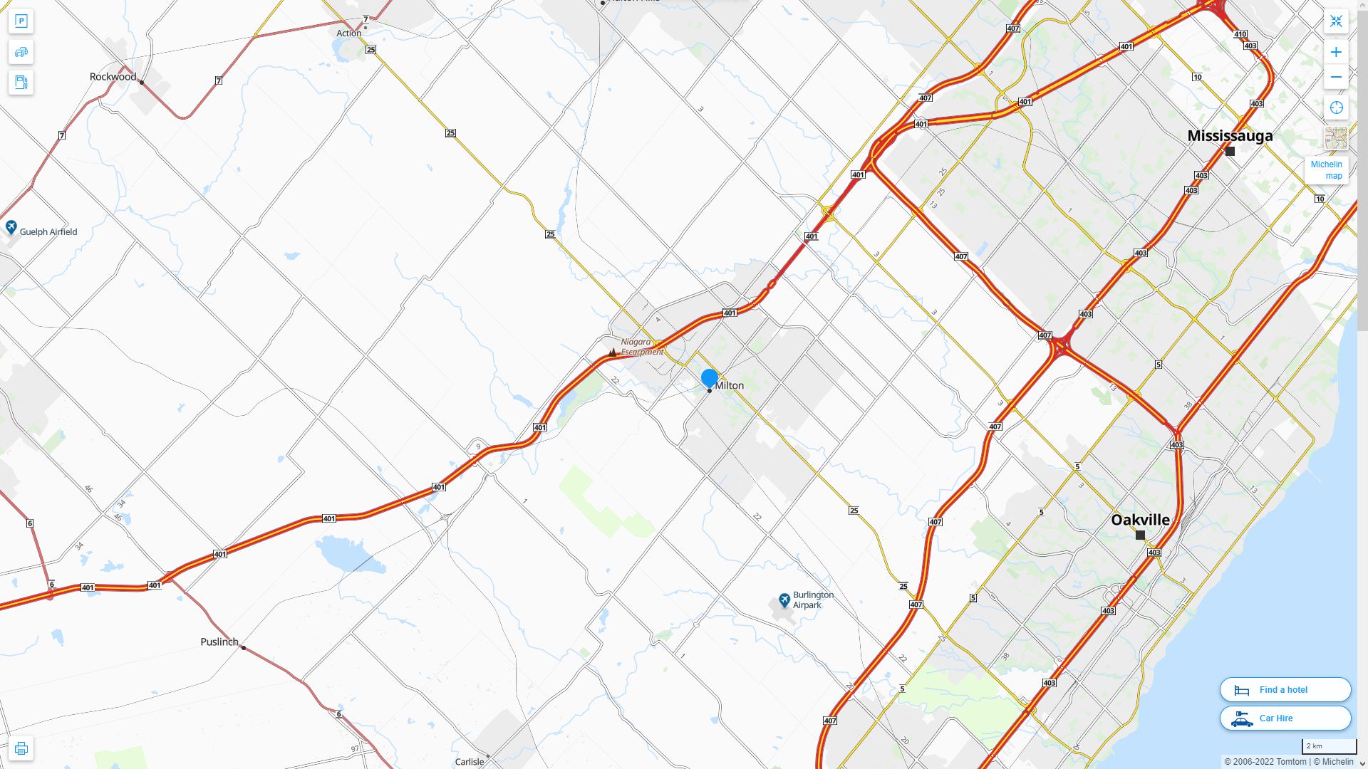 Milton Carte et Image Satellite