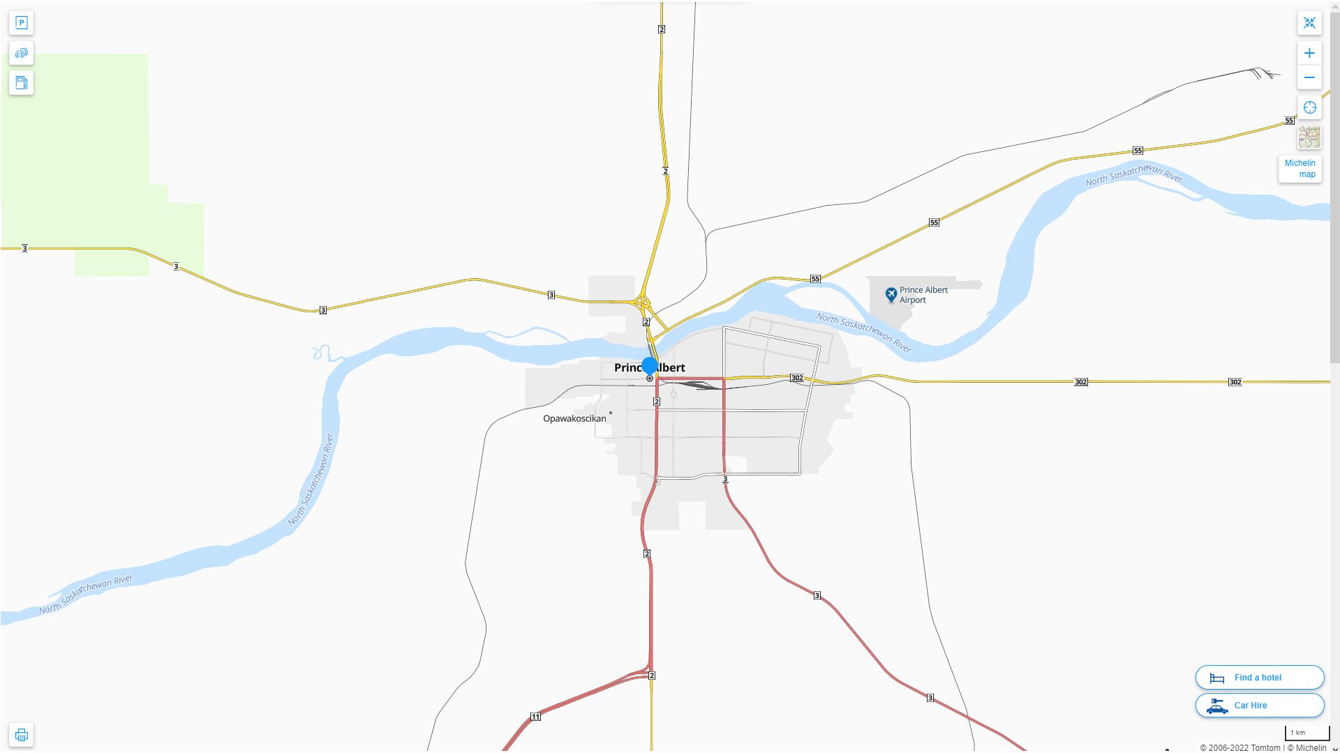 Prince Albert Plan et Image Satellite