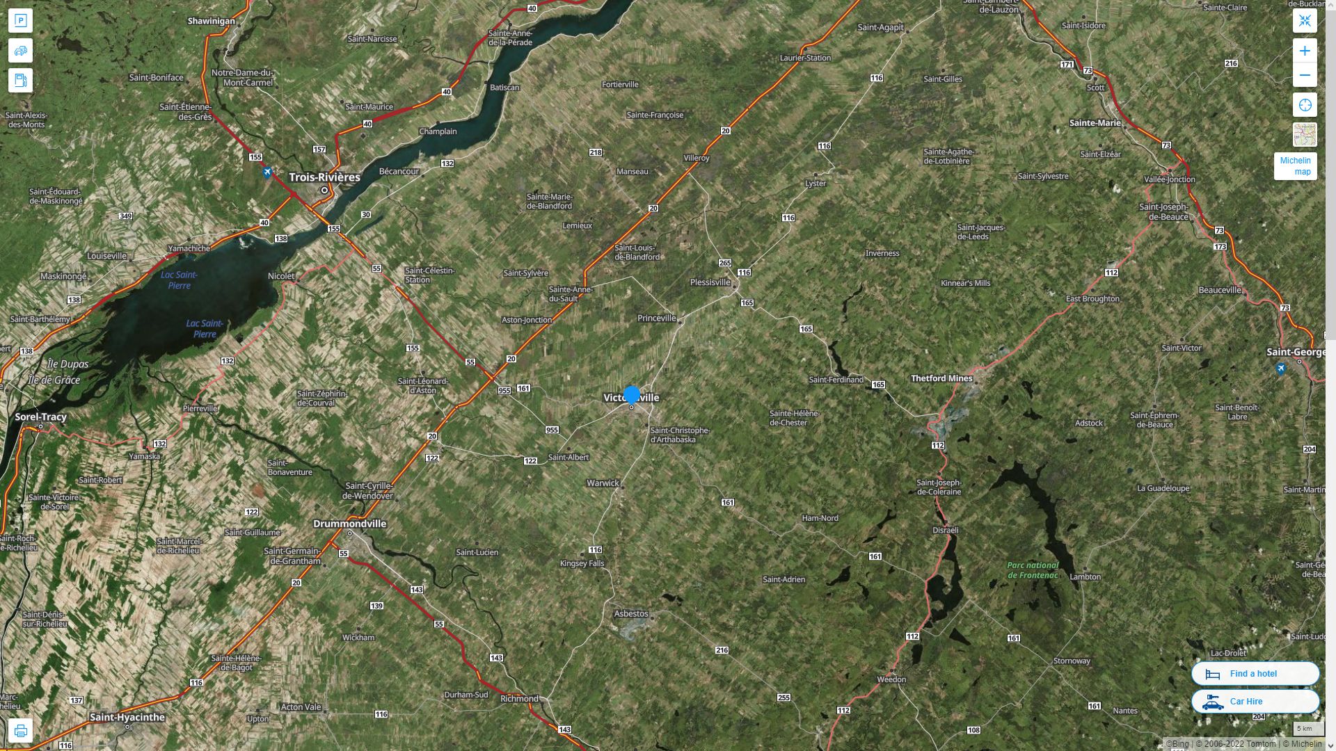 Victoriaville Plan et Image Satellite