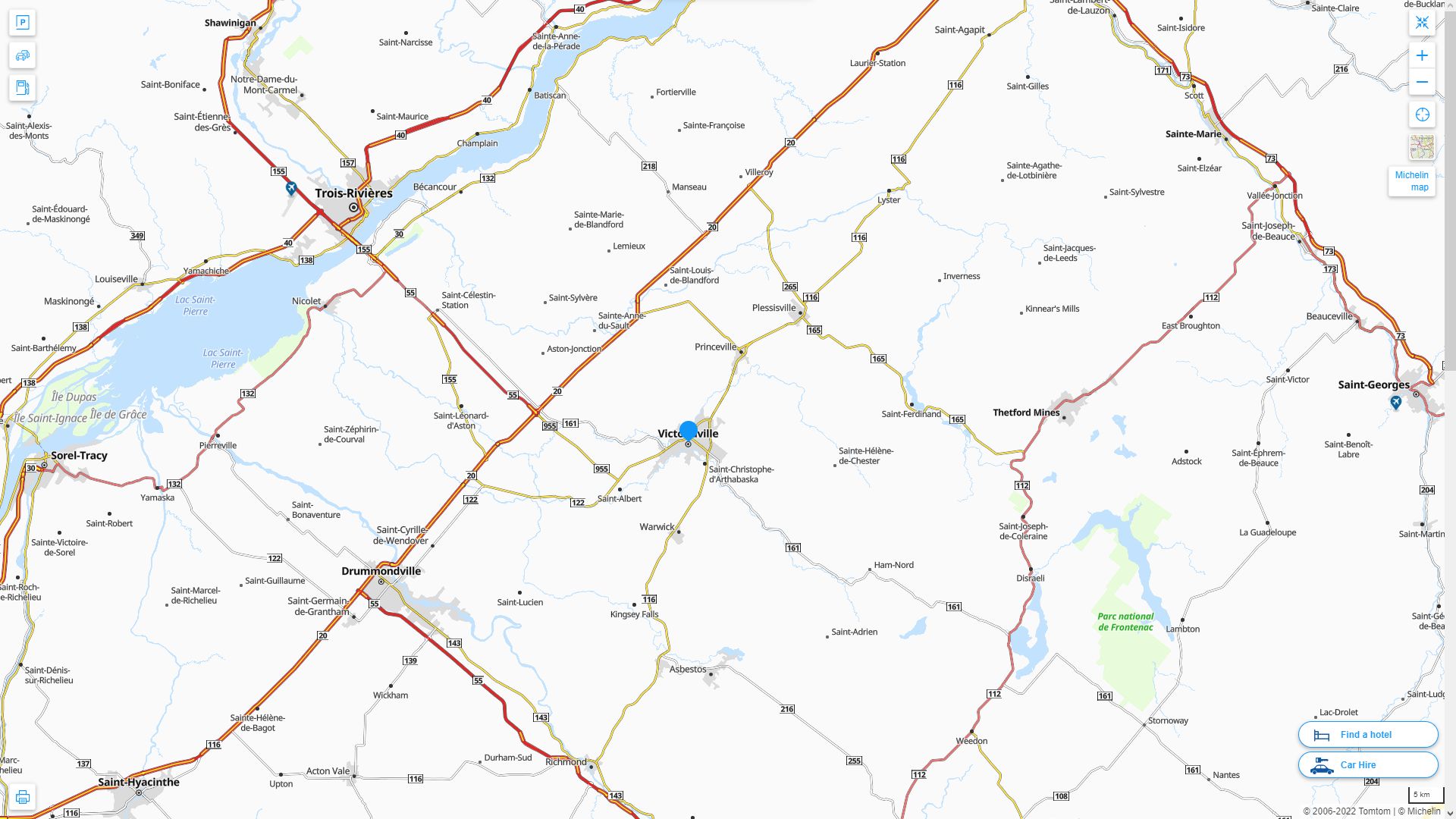 Victoriaville Plan et Image Satellite