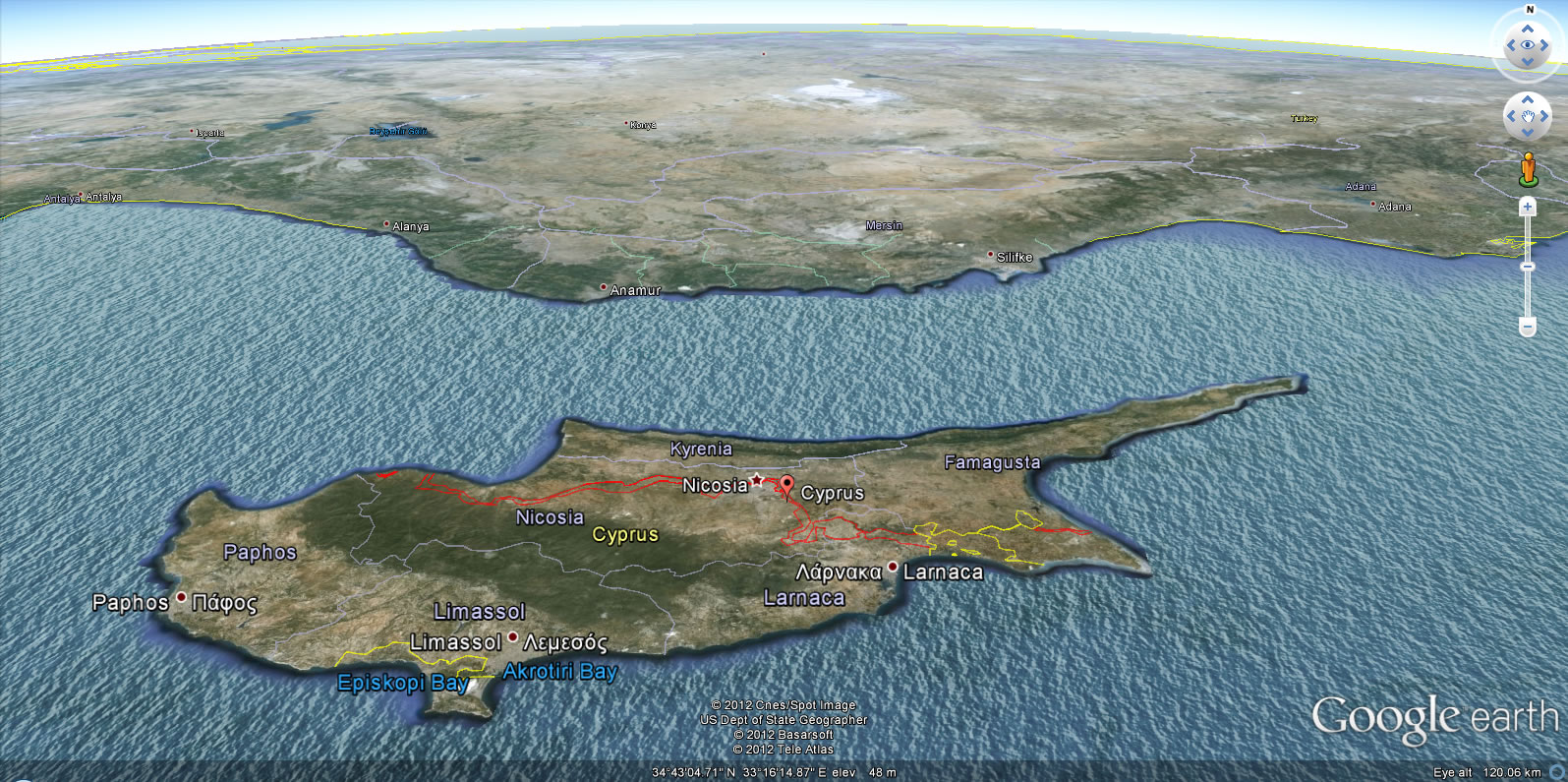 Chypre Carte et Image Satellite