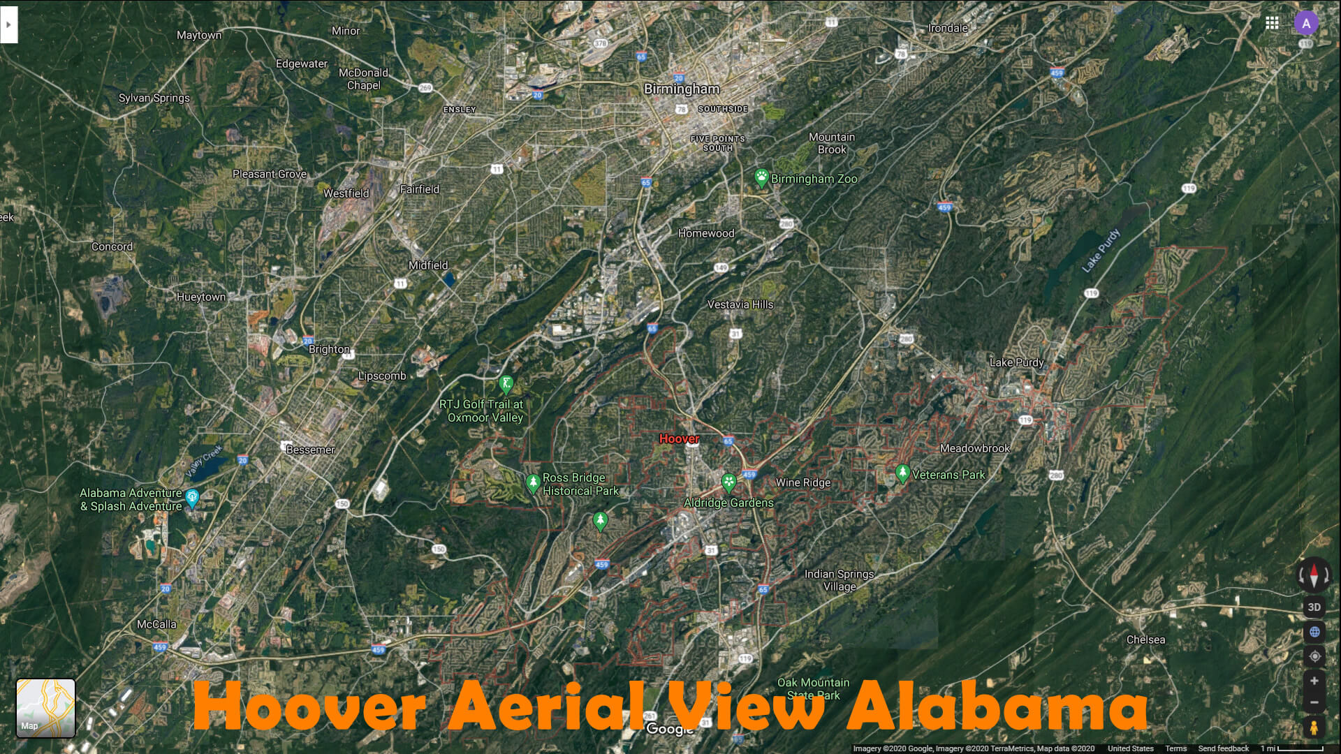 Hoover Alabama Carte et Image Satellite