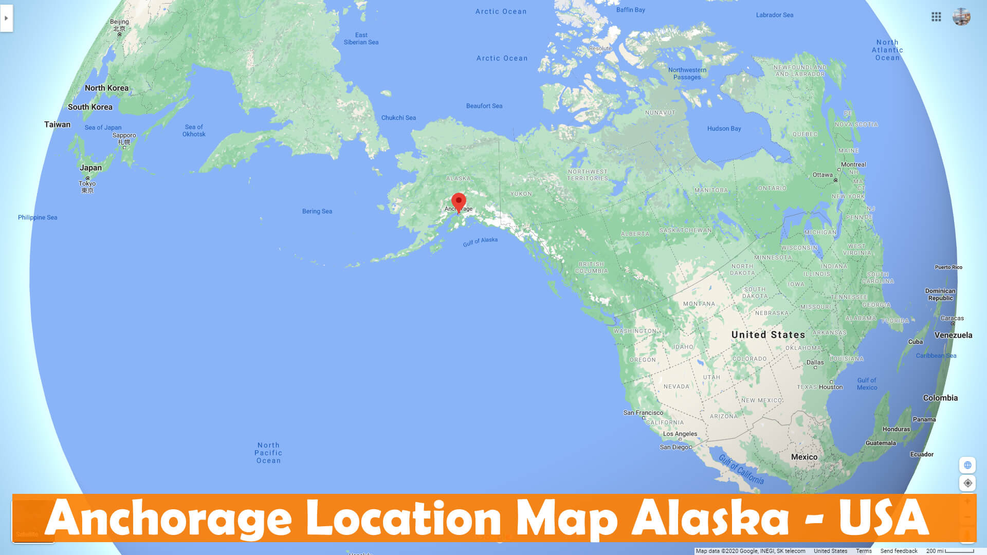 Anchorage Alaska Plan et Image Satellite