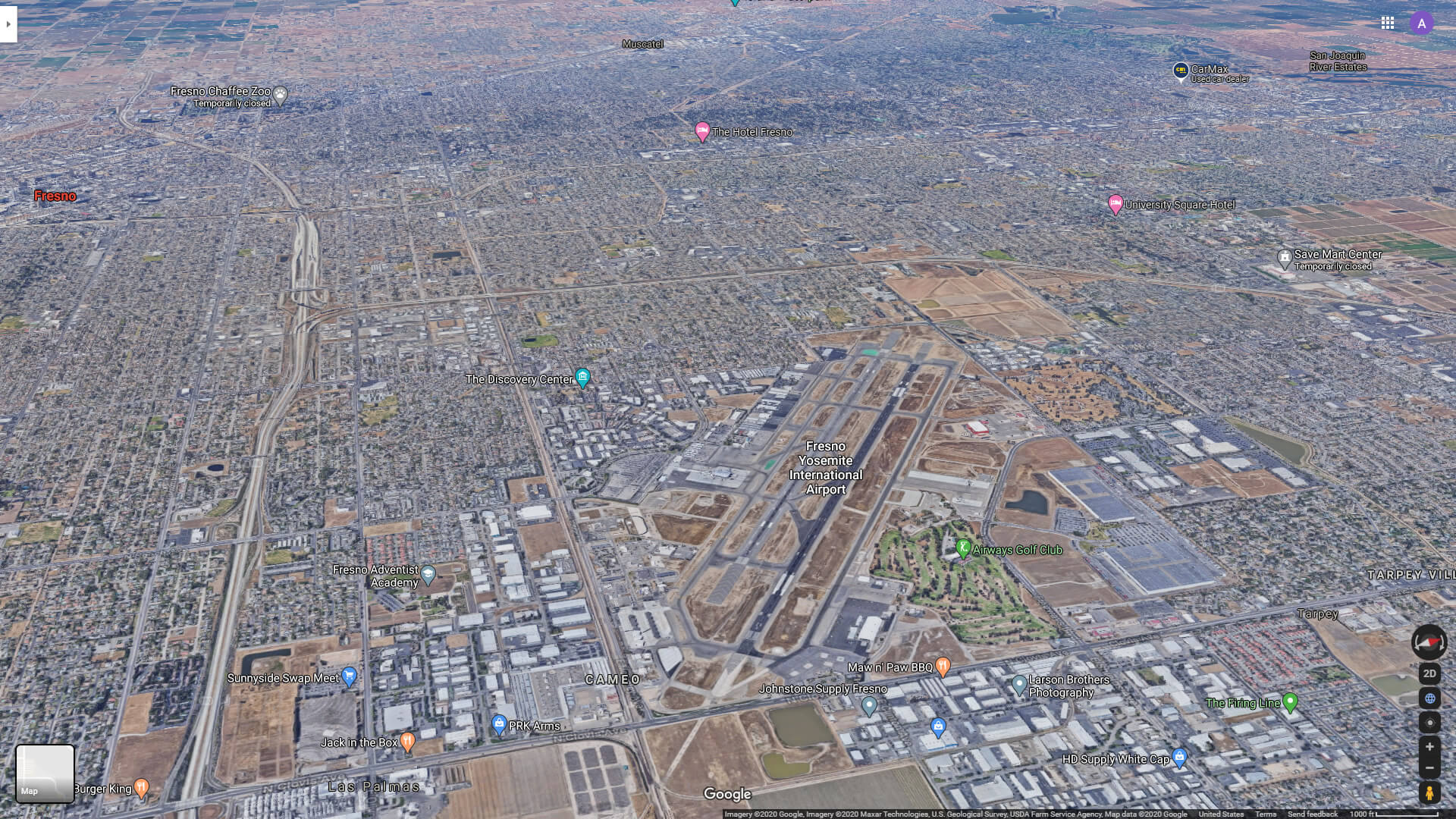 Fresno California Carte et Image Satellite