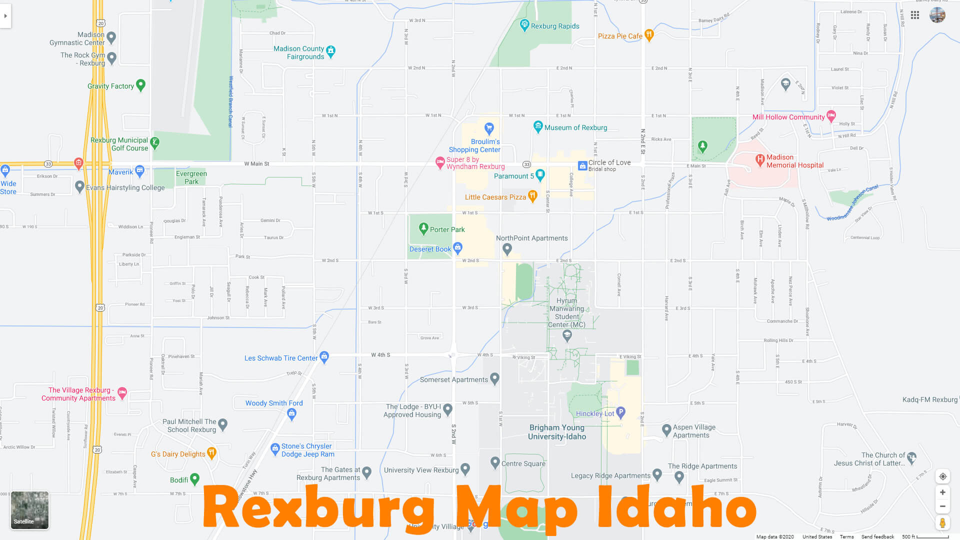 Rexburg idaho Carte et Image Satellite