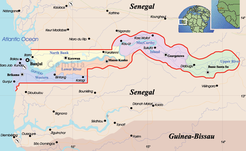 Banjul Carte et Image Satellite