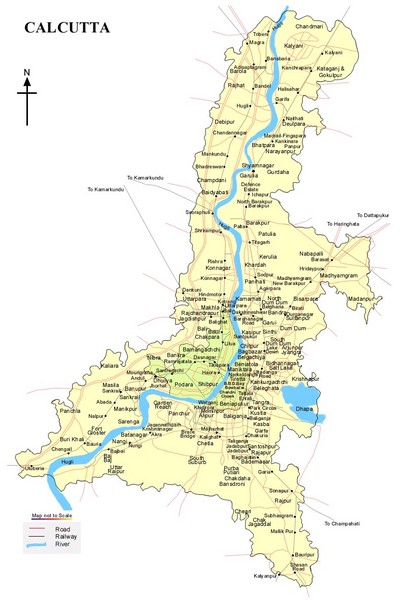 Calcutta Carte et Image Satellite