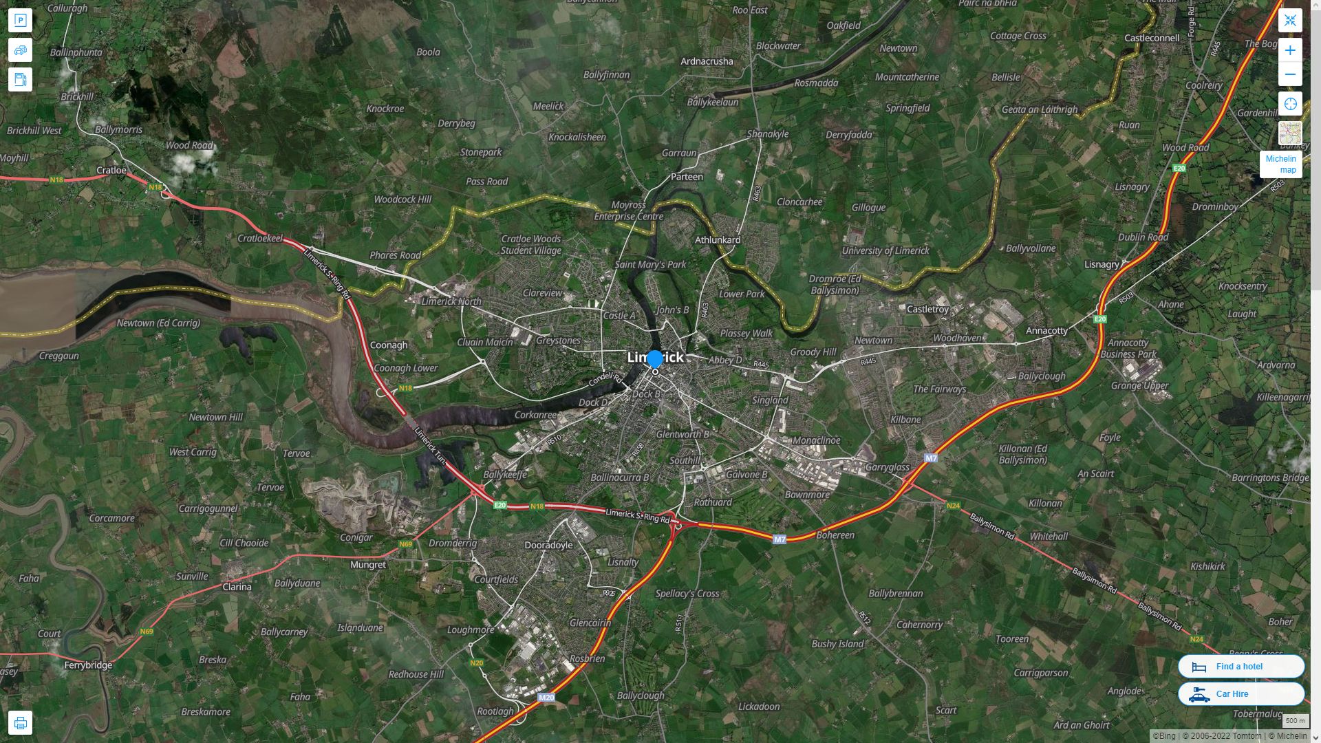 Limerick Carte et Image Satellite