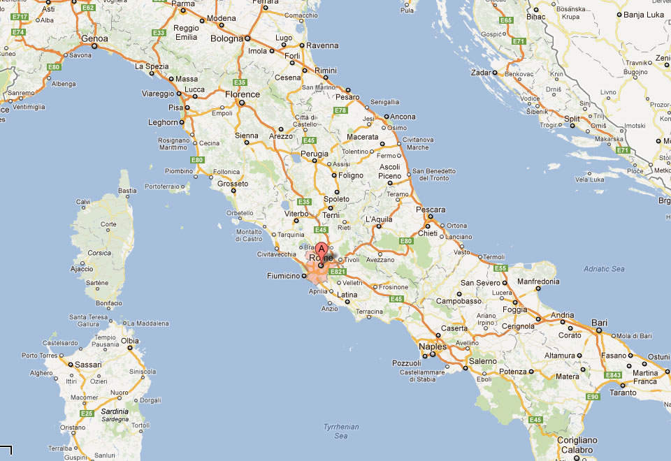 Rome Carte et Image Satellite