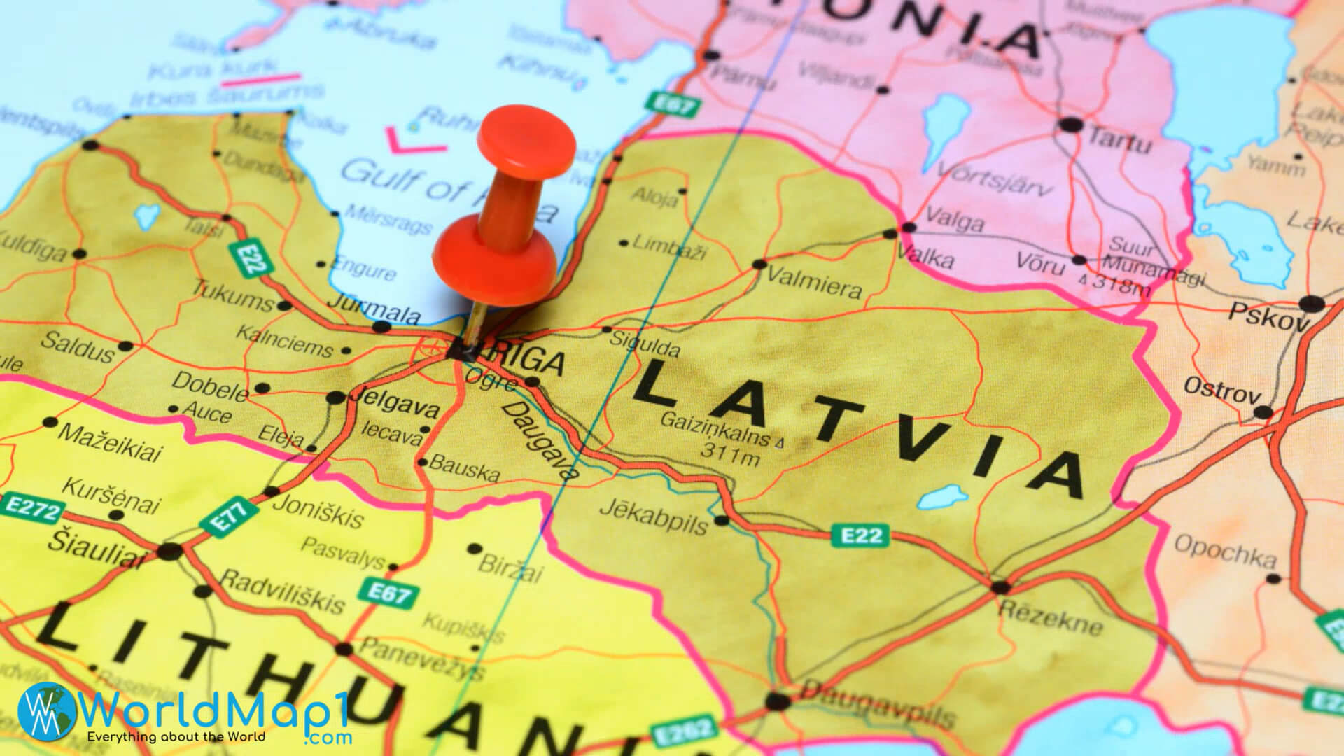 Carte détaillée de la Lettonie