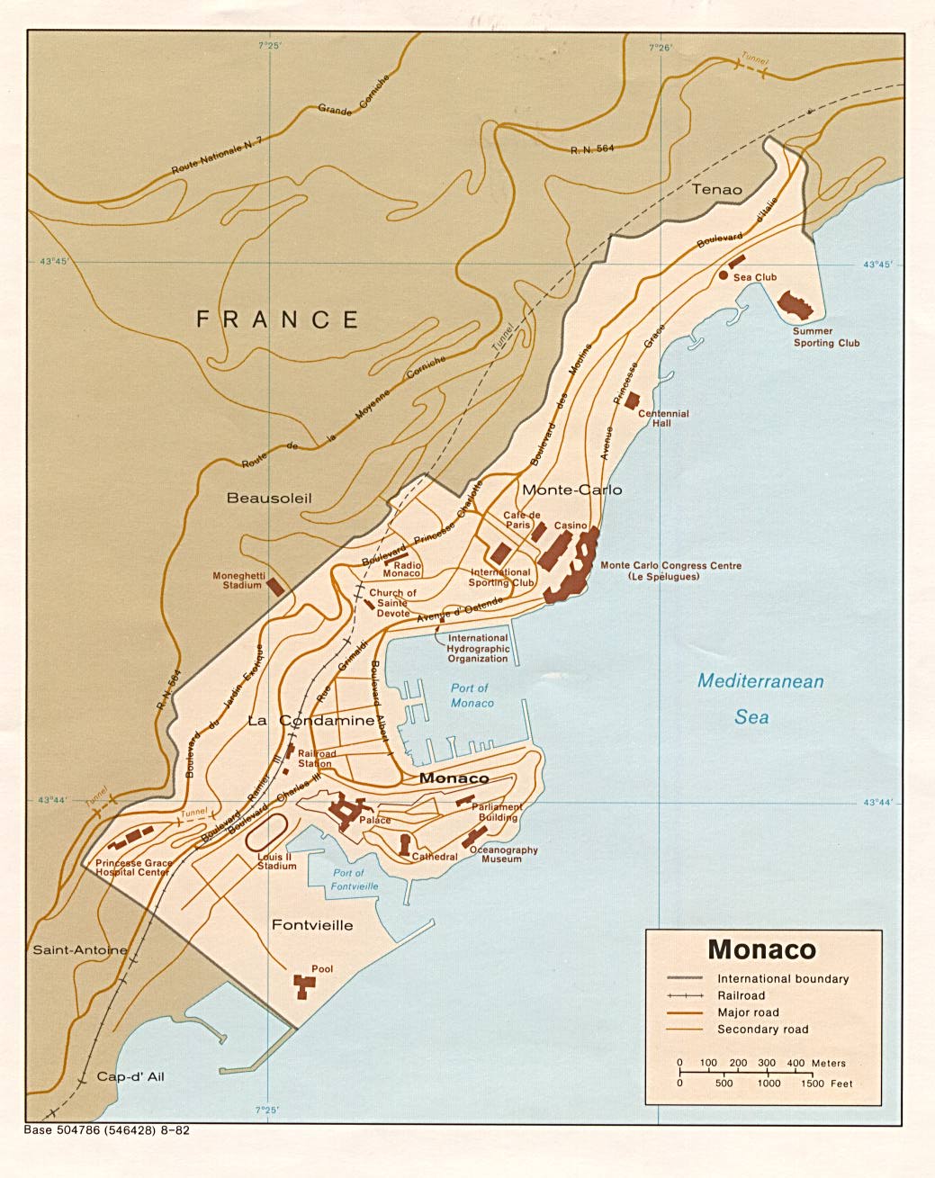 Monaco Carte et Image Satellite