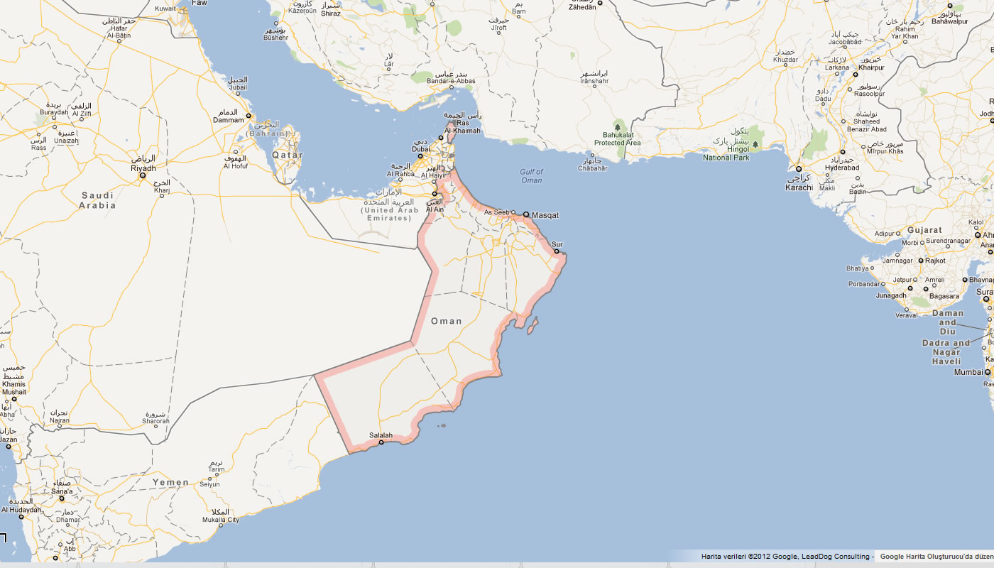 Oman Carte et Image Satellite