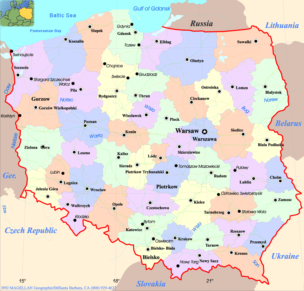 Warsaw Carte et Image Satellite