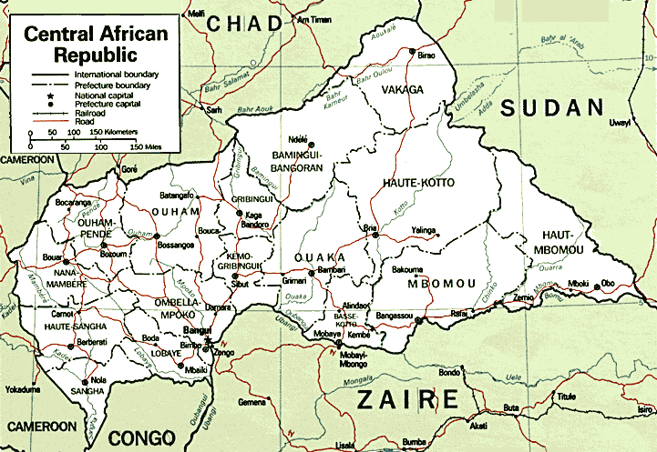 Republique Centrafricaine Carte