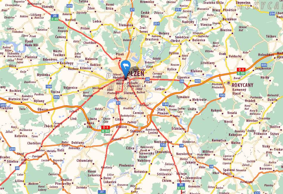 Plzen Carte et Image Satellite