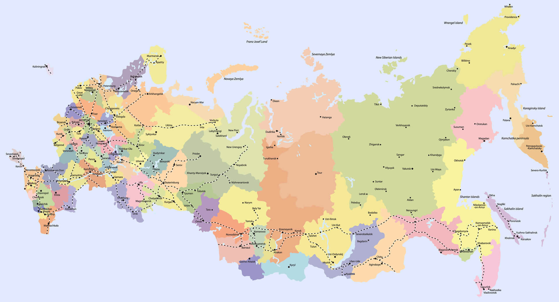 Carte Detaillee de la Russie