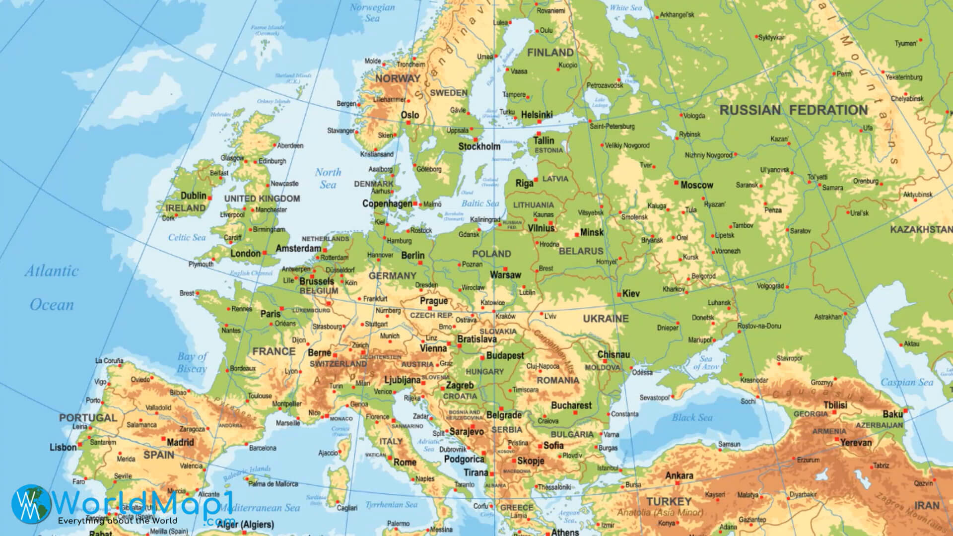 Carte Detaillee de la Russie
