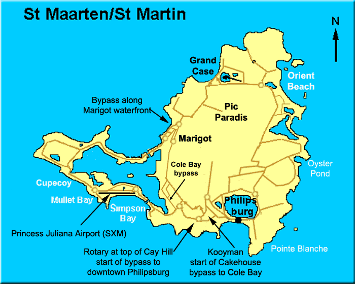 Saint Martin Carte et Image Satellite