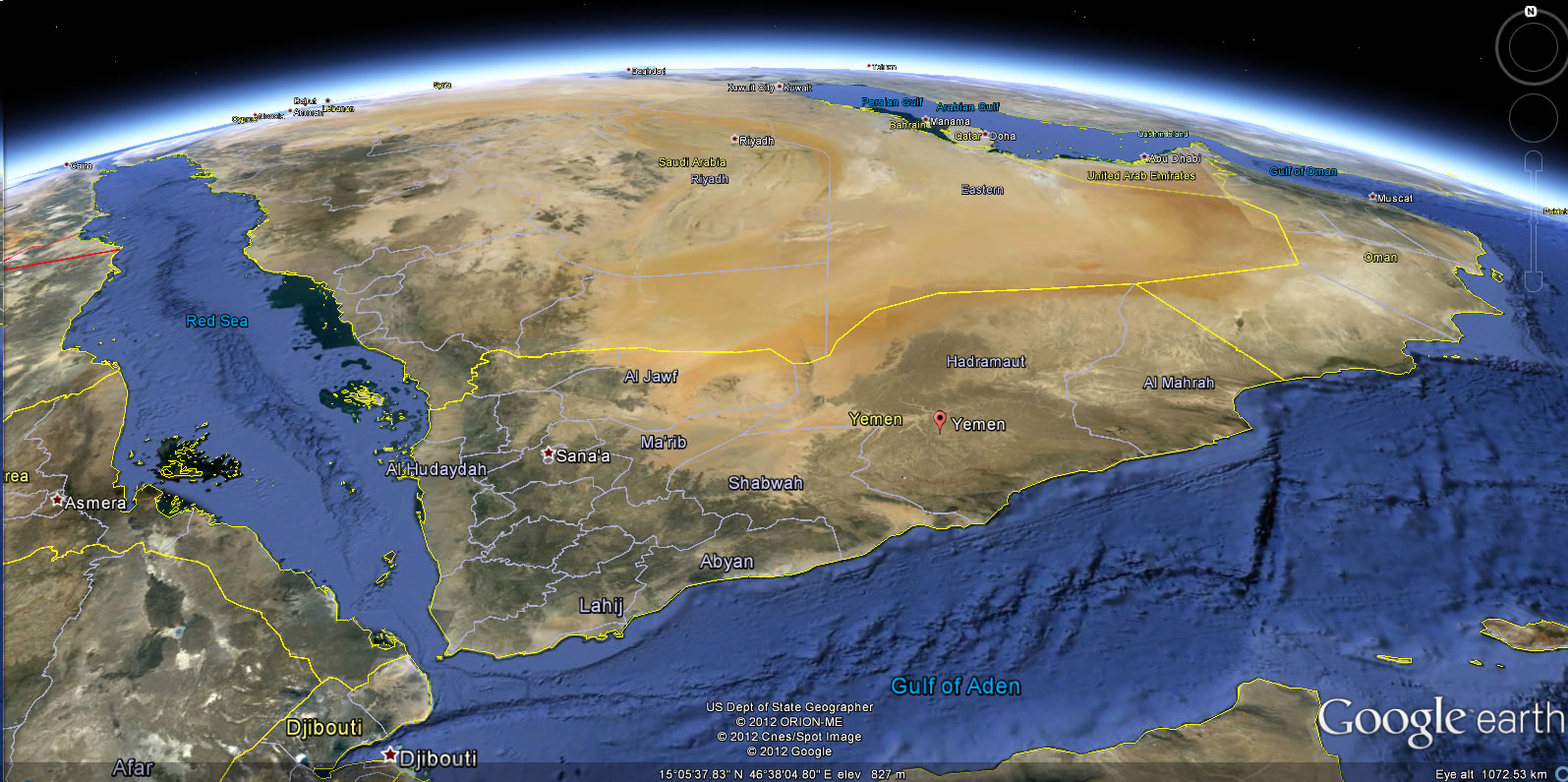 Yemen Carte et Image Satellite